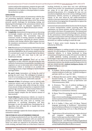 Artificial Intelligence in Autonomous Vehicles | PDF