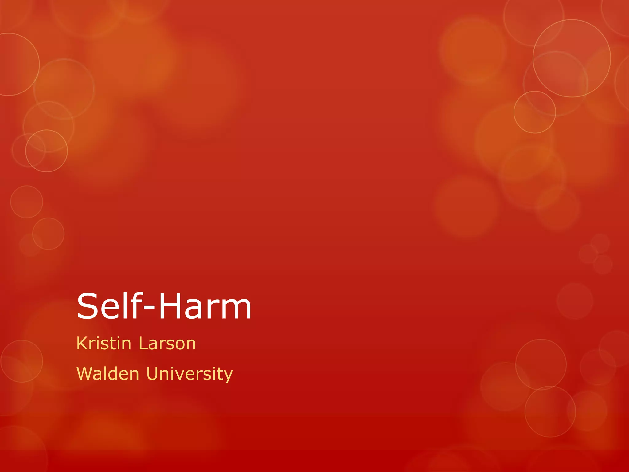 Self-Harm | PPTX