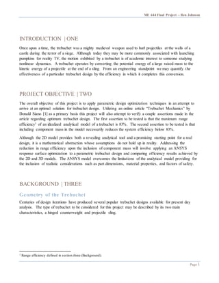 ME 644 Trebuchet Parametric Design Optimization | DOCX