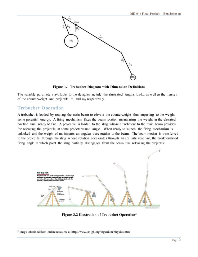 ME 644 Trebuchet Parametric Design Optimization | DOCX | Physics | Science