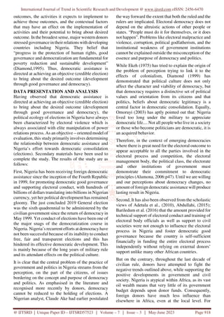 Elections in Nigeria and Foreign Democratic Assistance, 2015 -2019 Key Lessons and Challenges | PDF