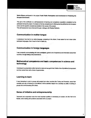 Youthpass for Training and Networking projects - Copy | PDF