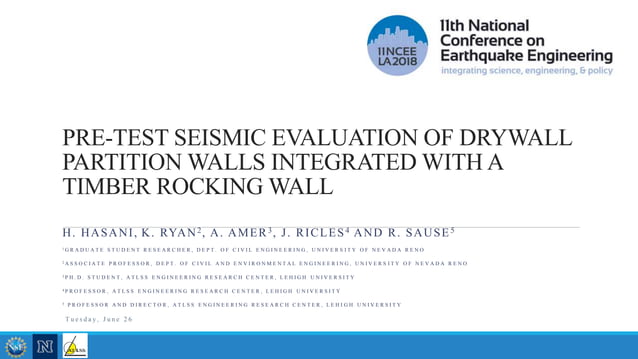 Pre-test Seismic Evaluation of Drywall Partition Walls Integrated with ...