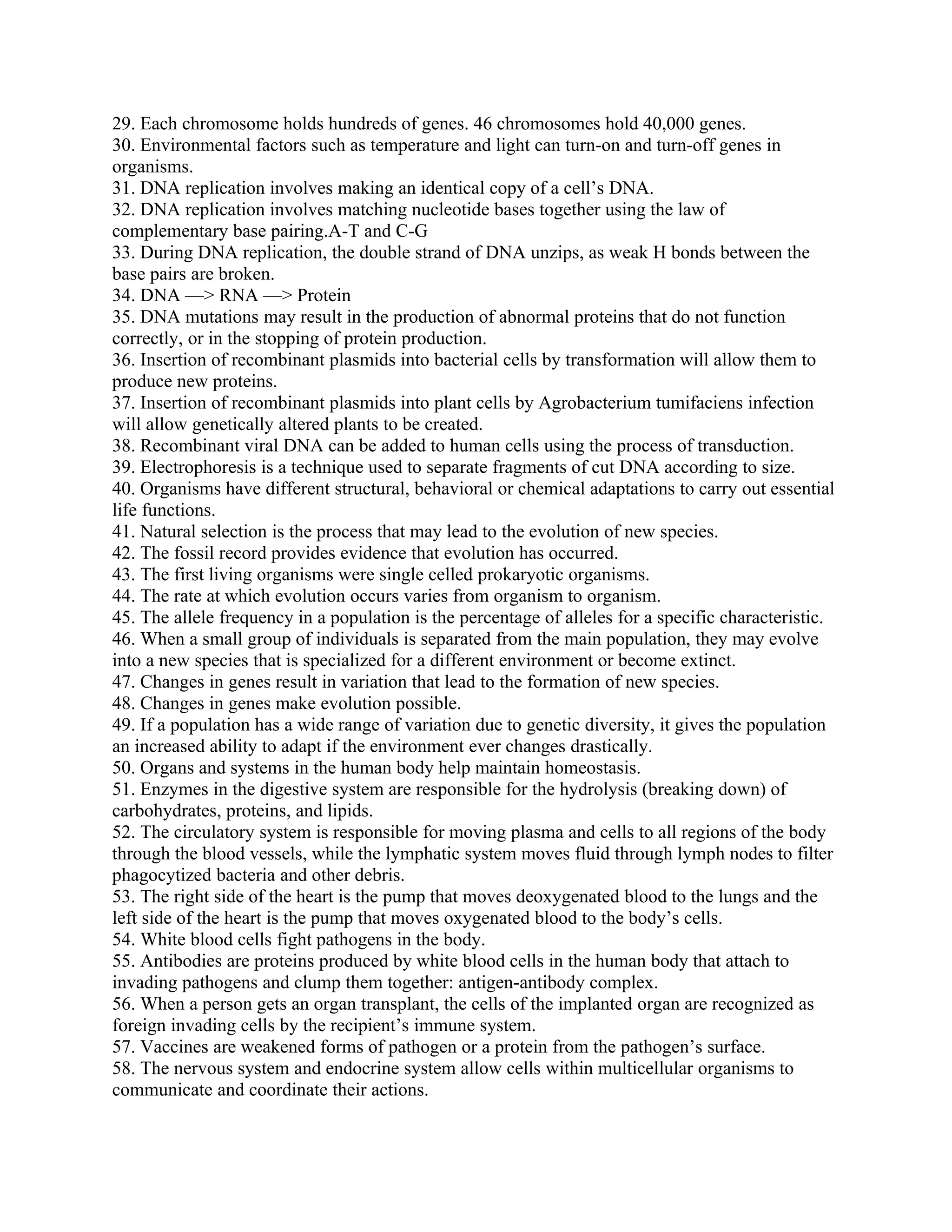 Biology - 115 things you should know for the living environment regents ...