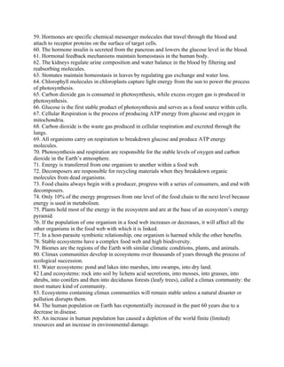 Biology - 115 things you should know for the living environment regents ...