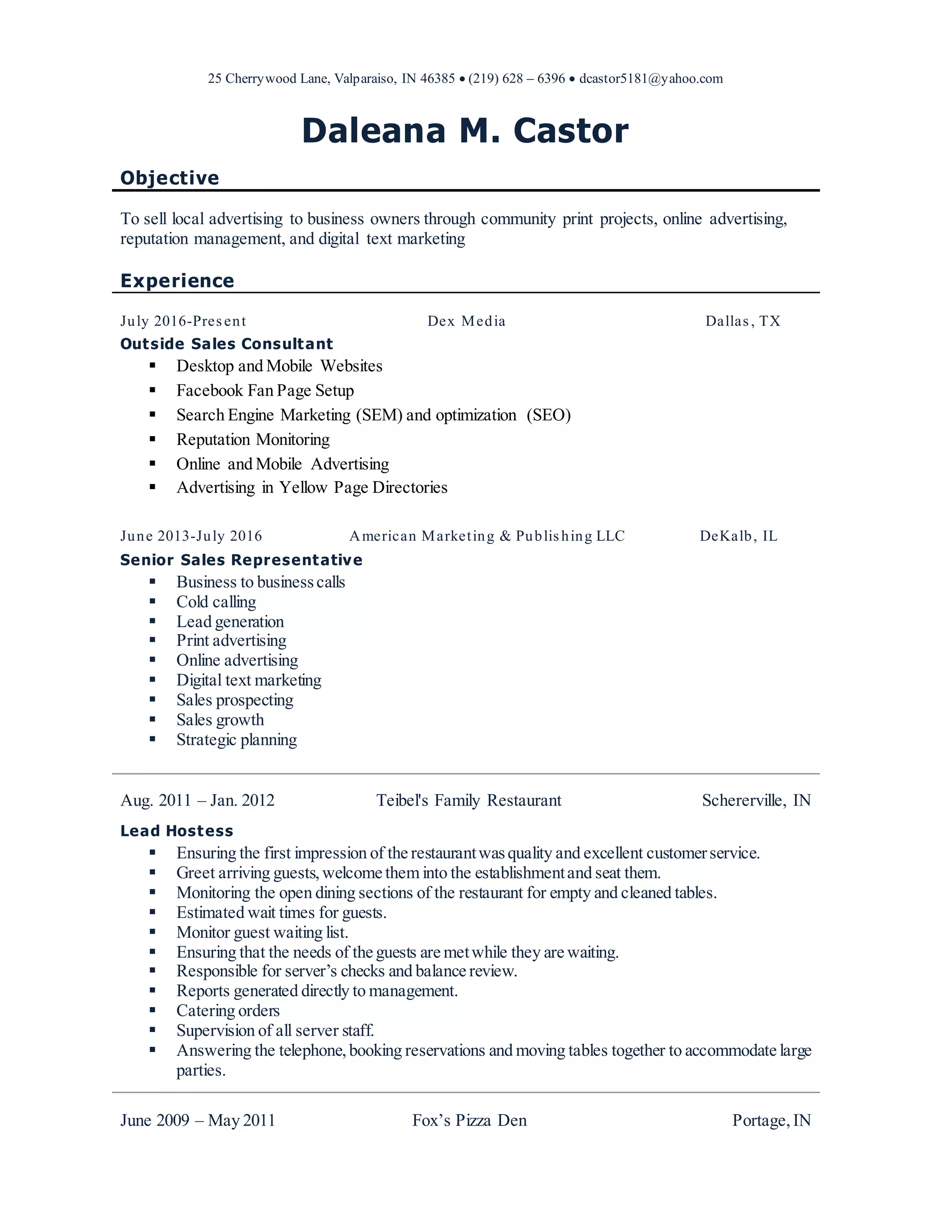 Daleana Resume 2016 | PDF