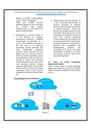 cloud computing based its solutions term paper | PDF