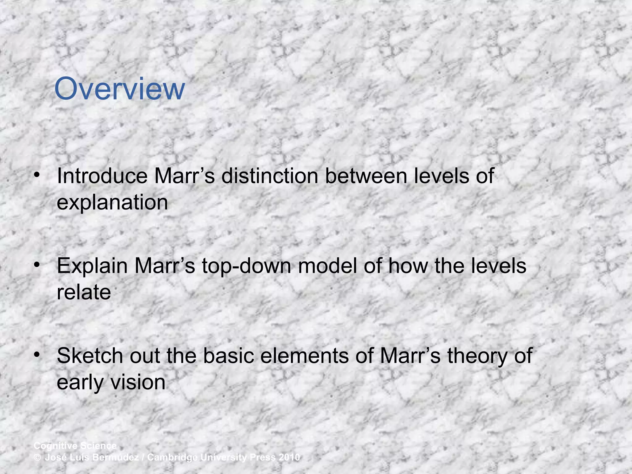 Marr's Theory of Vision | PPT