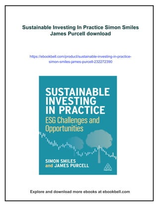 Sustainable Investing In Practice Simon Smiles James Purcell | PDF