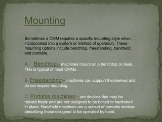 CMM - COORDINATE MEASURING MACHINE | PPT