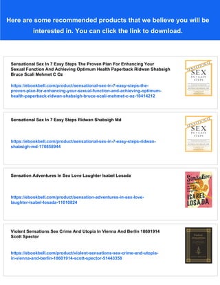 Sensational Sex In 7 Easy Steps Md Ridwan Shabsigh | PDF