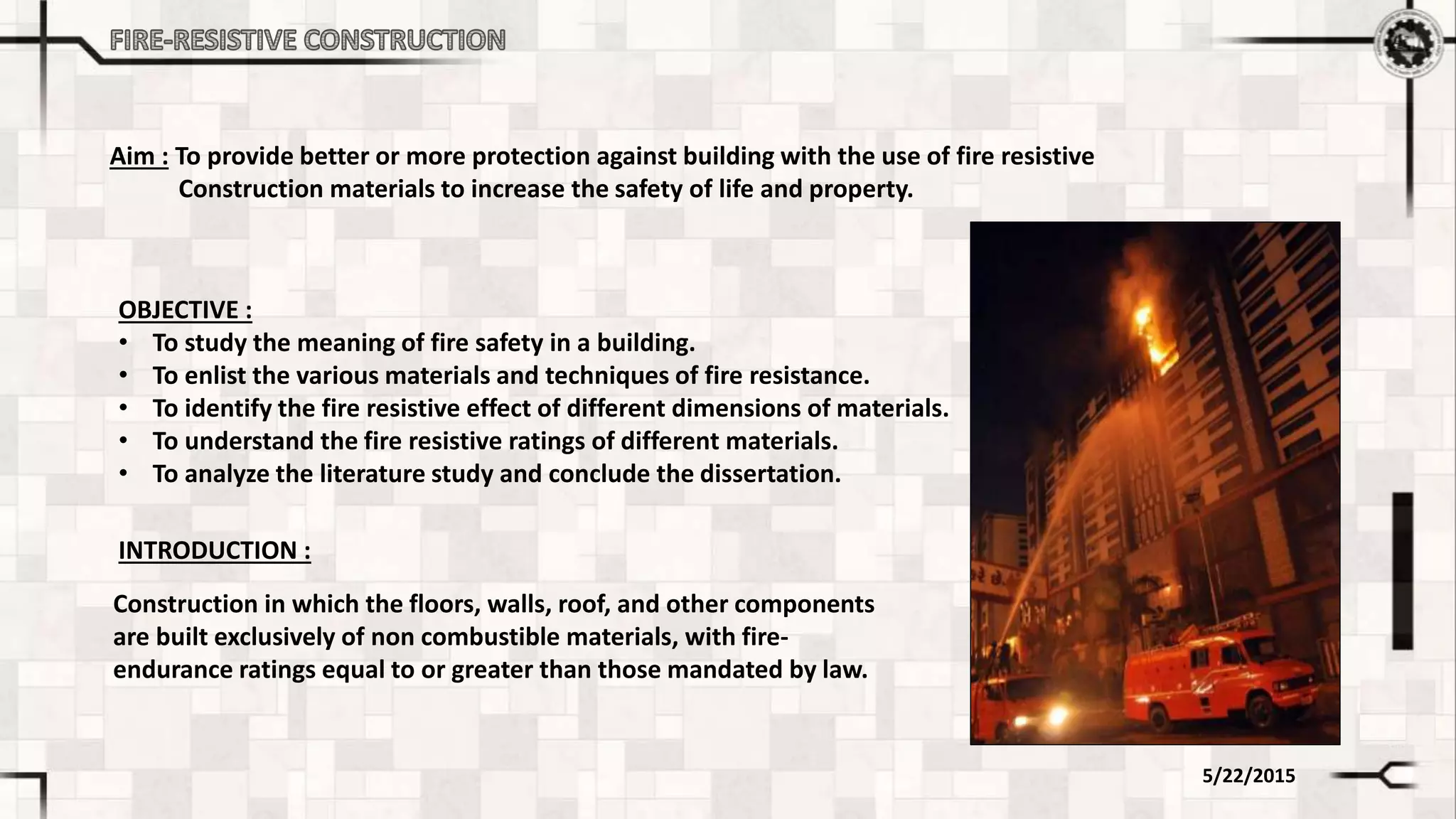fire resistive construction | PPTX