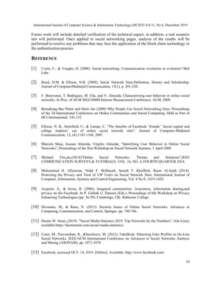 Authentication and Verification of Social Networking Accounts Using Blockchain Technology | PDF