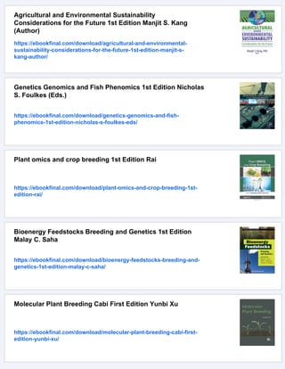 Quantitative Genetics Genomics and Plant Breeding 2nd Edition Manjit S ...