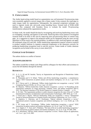 Off-Line Arabic Handwritten Words Segmentation using Morphological Operators | PDF