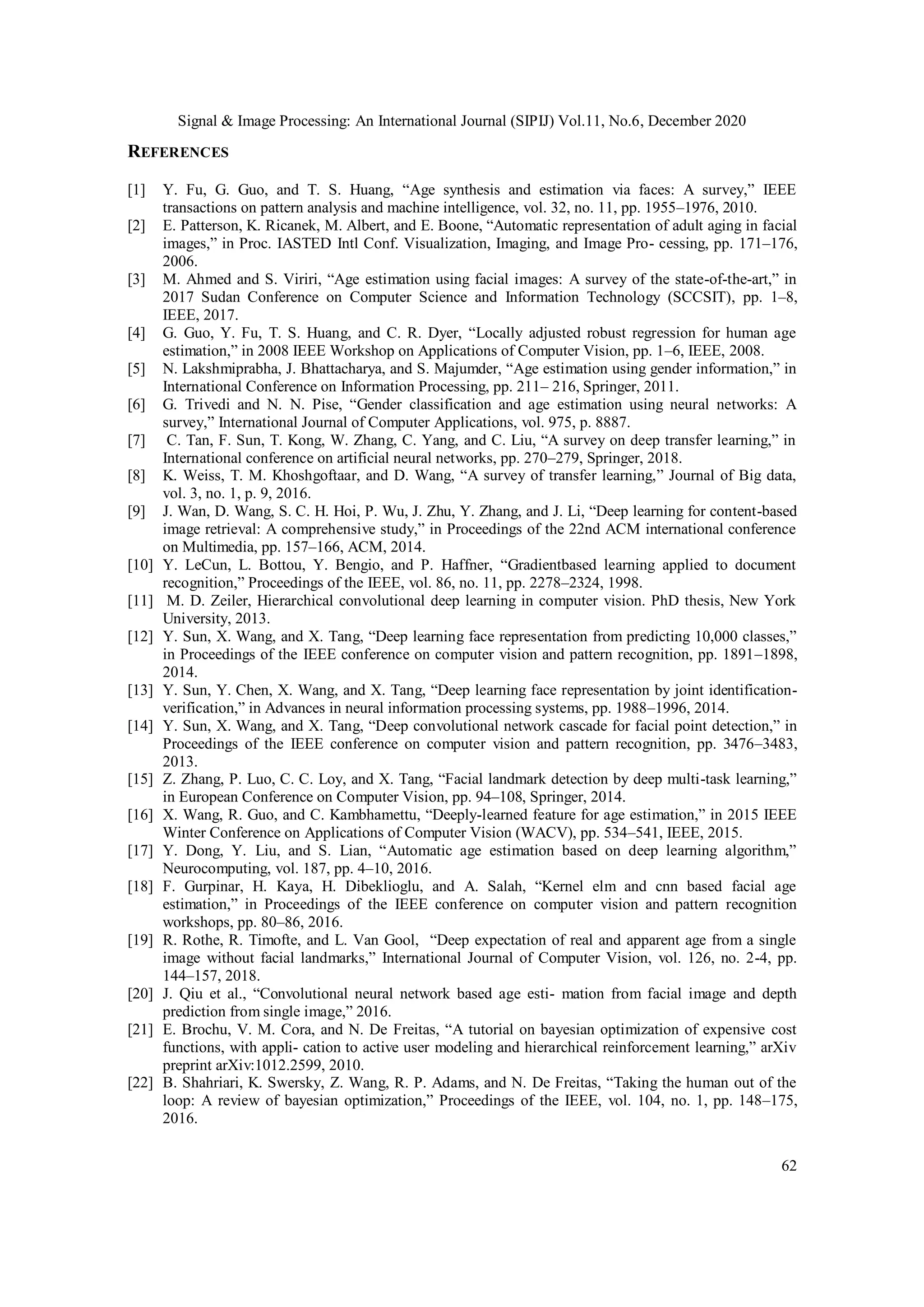 Facial Age Estimation Using Transfer Learning And Bayesian Optimization