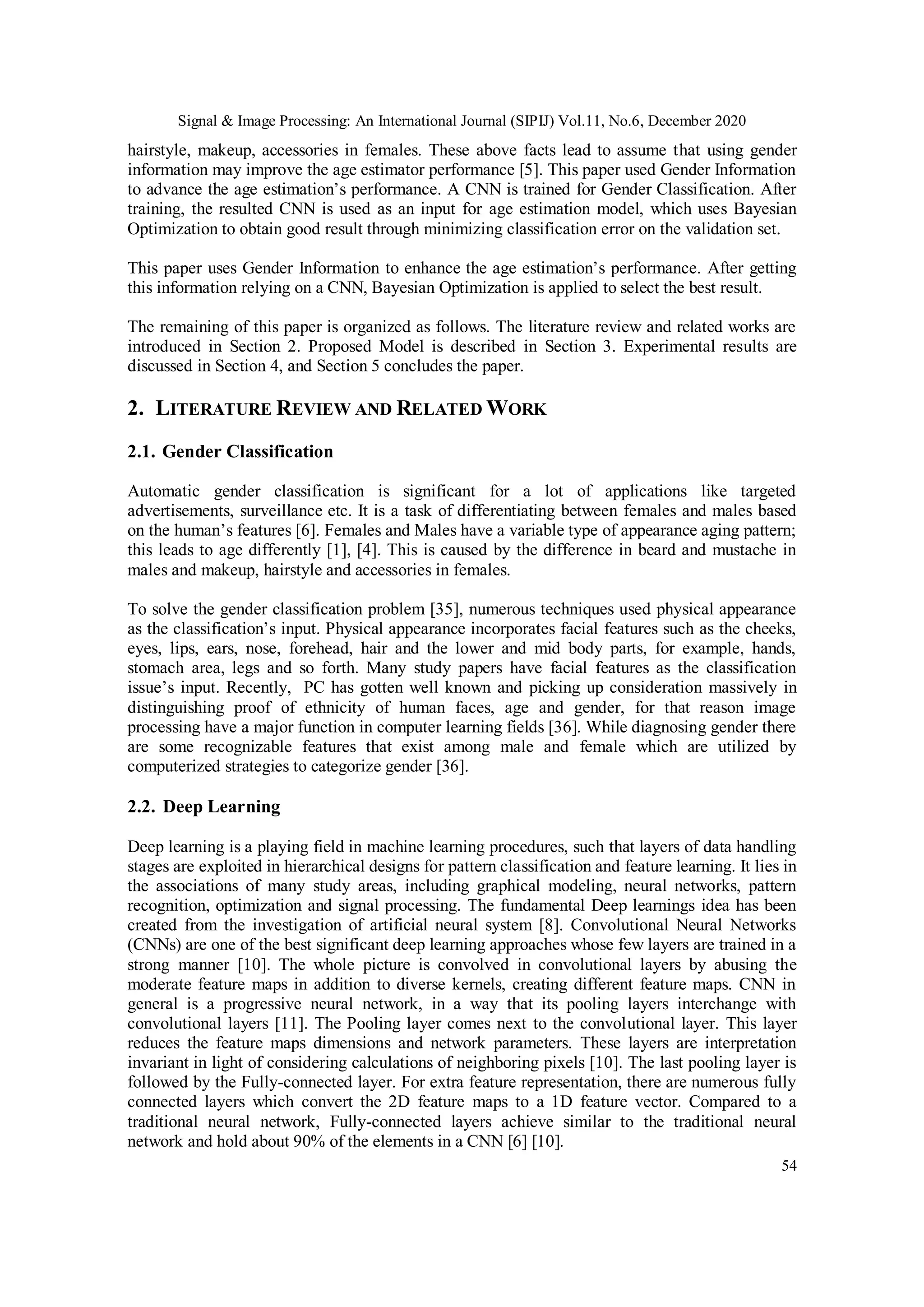 FACIAL AGE ESTIMATION USING TRANSFER LEARNING AND BAYESIAN OPTIMIZATION BASED ON GENDER ...