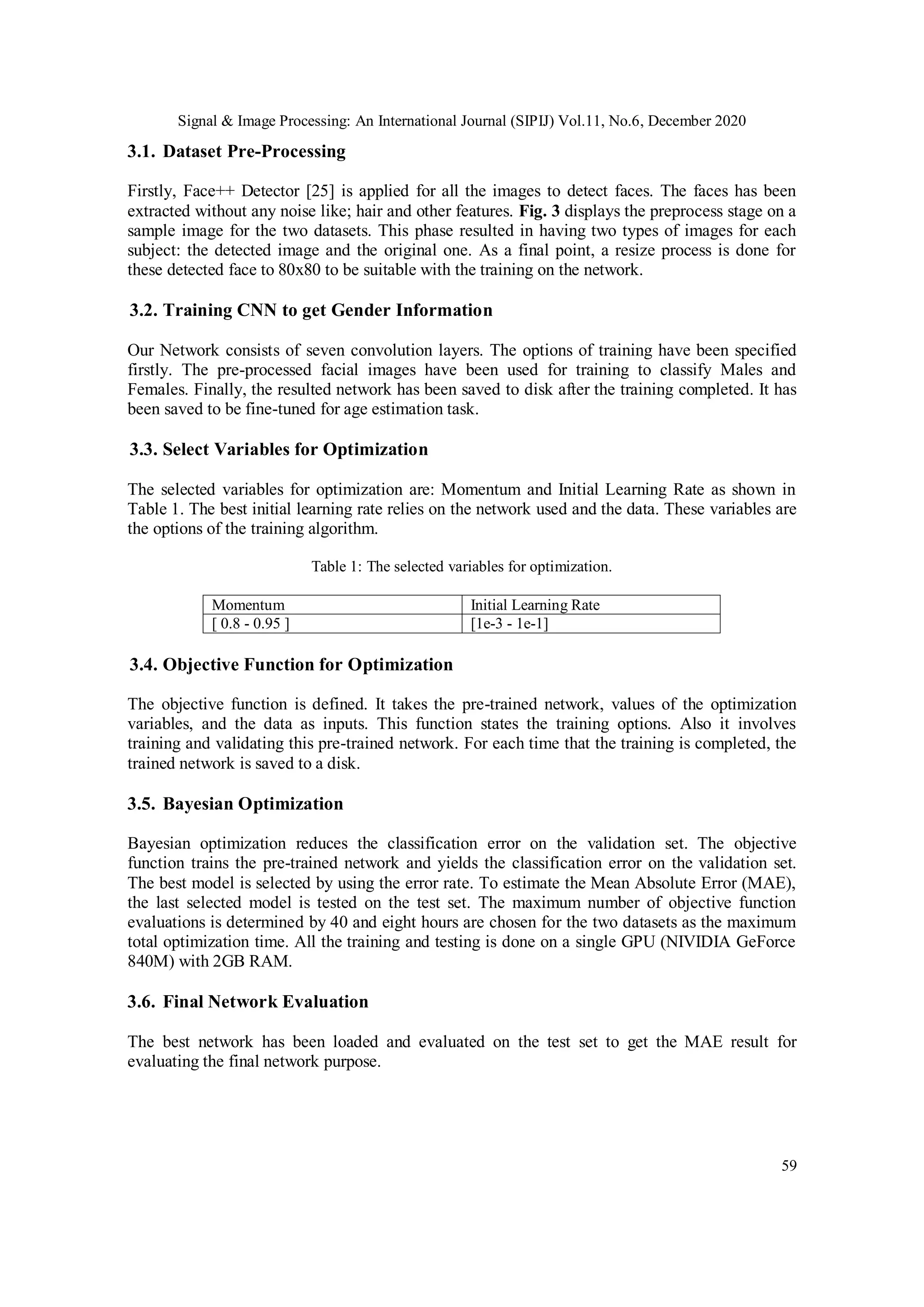 FACIAL AGE ESTIMATION USING TRANSFER LEARNING AND BAYESIAN OPTIMIZATION BASED ON GENDER ...
