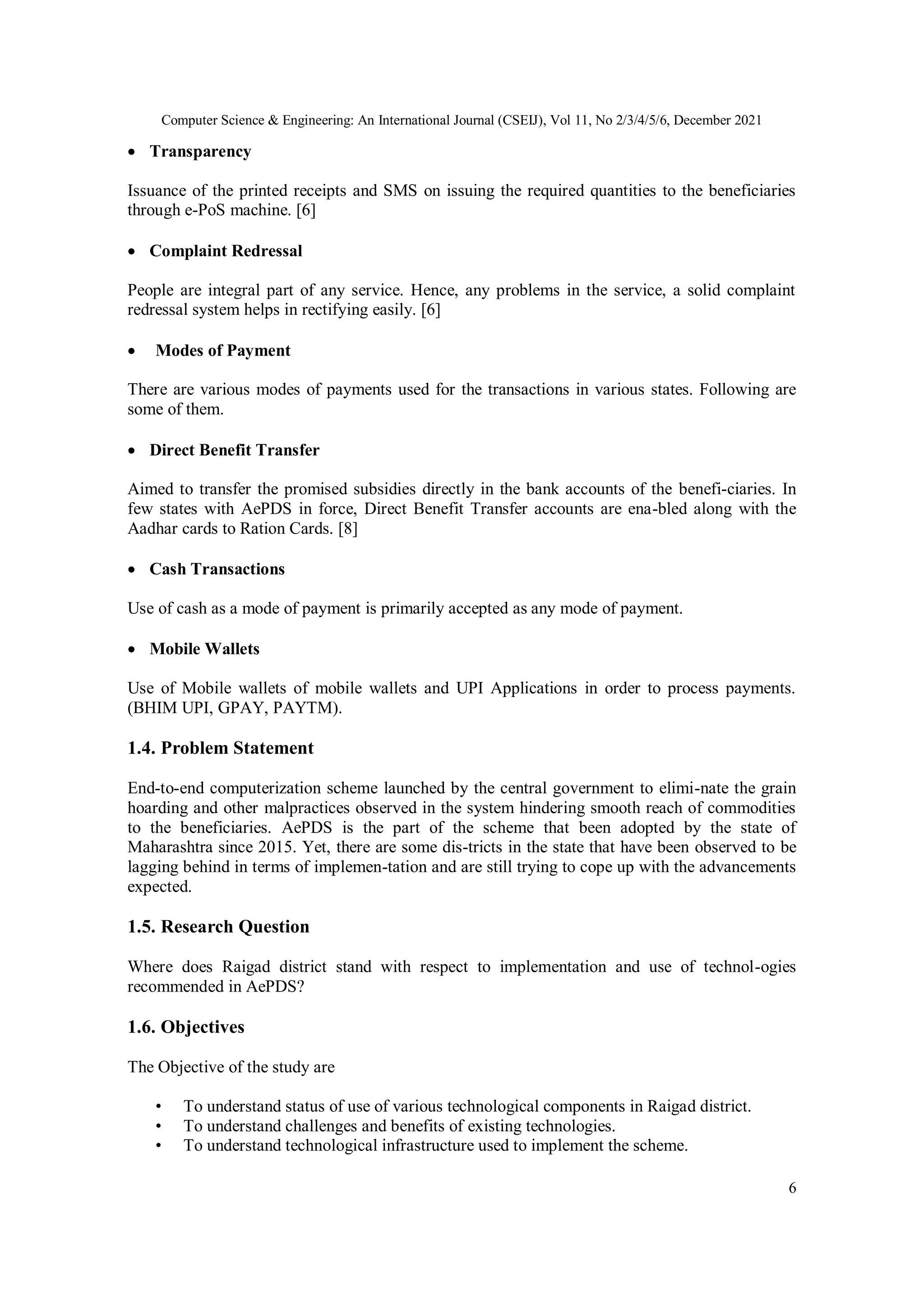 Aadhar Enabled Public Distribution System (AEPDS), Beneficiary Survey ...