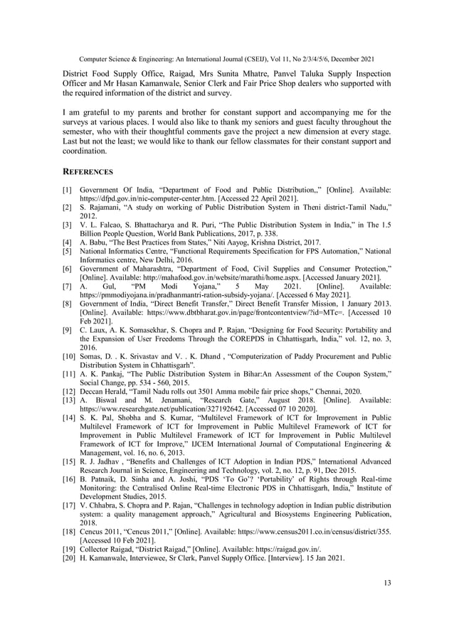 Aadhar Enabled Public Distribution System (AEPDS), Beneficiary Survey ...