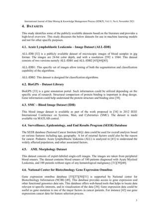 Review of Machine Learning Applications and Datasets in Classification ...