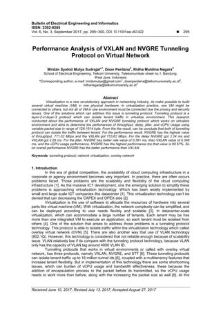 Performance Analysis of VXLAN and NVGRE Tunneling Protocol on Virtual Network | PDF | Computer ...