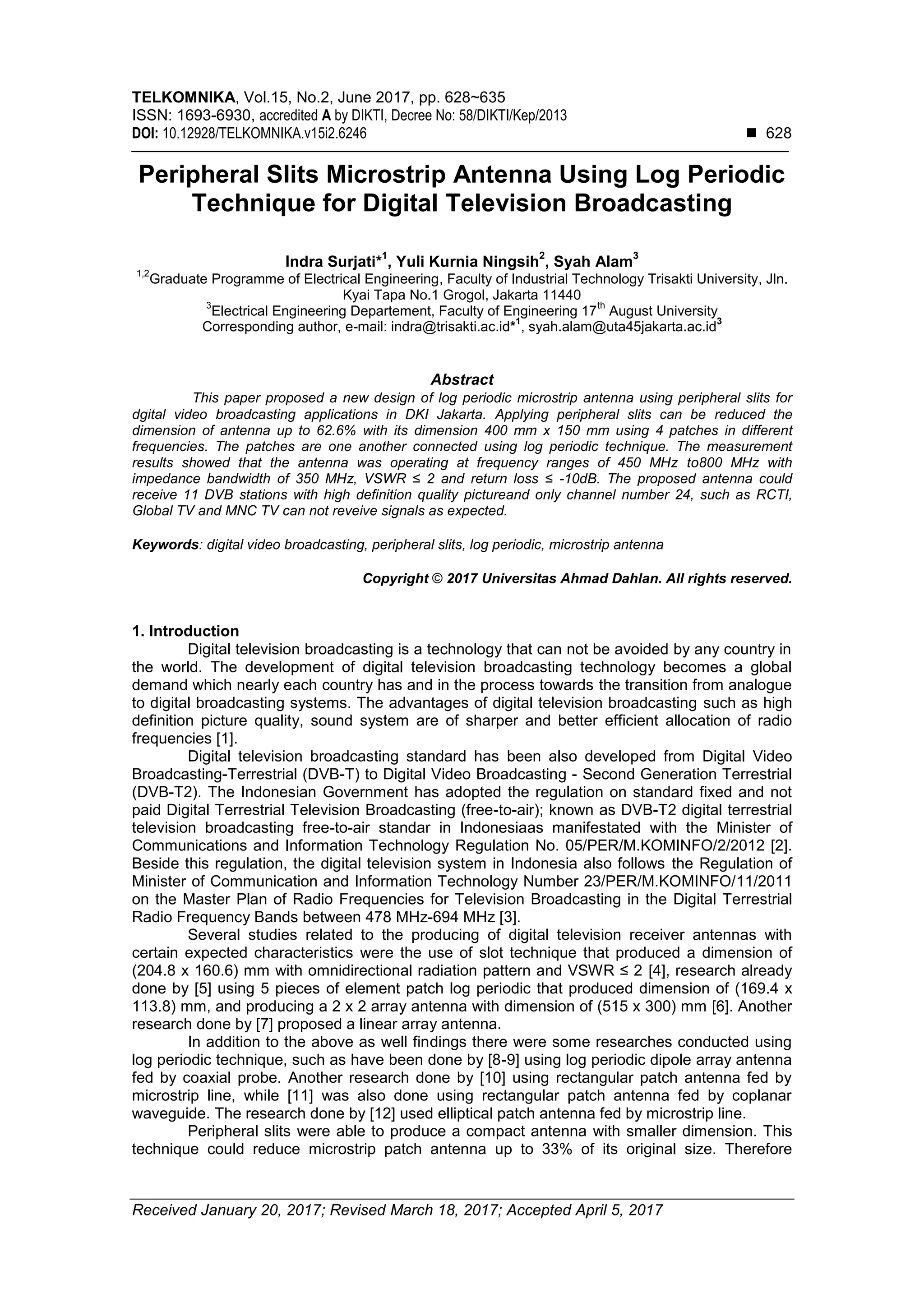 Peripheral Slits Microstrip Antenna Using Log Periodic Technique for ...