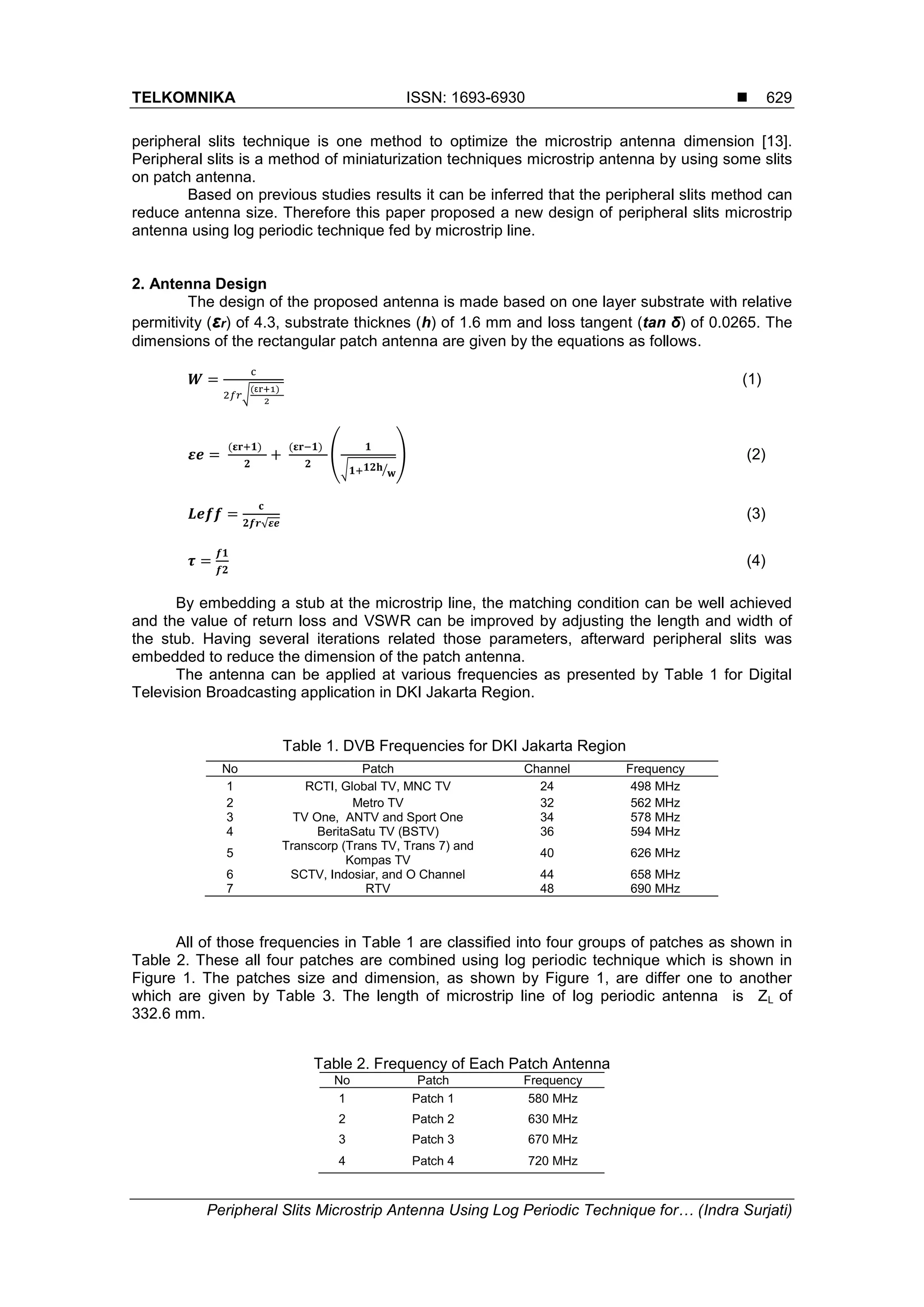 Peripheral Slits Microstrip Antenna Using Log Periodic Technique for ...