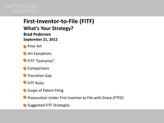 First-Inventor-to-File (FITF) | PPT