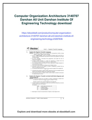 Computer Organization Architecture 3140707 Darshan All Unit Darshan ...