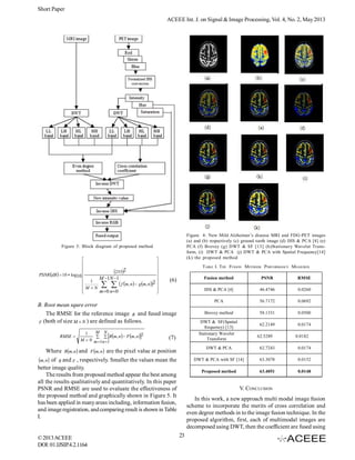 A New Approach of Medical Image Fusion using Discrete Wavelet Transform | PDF