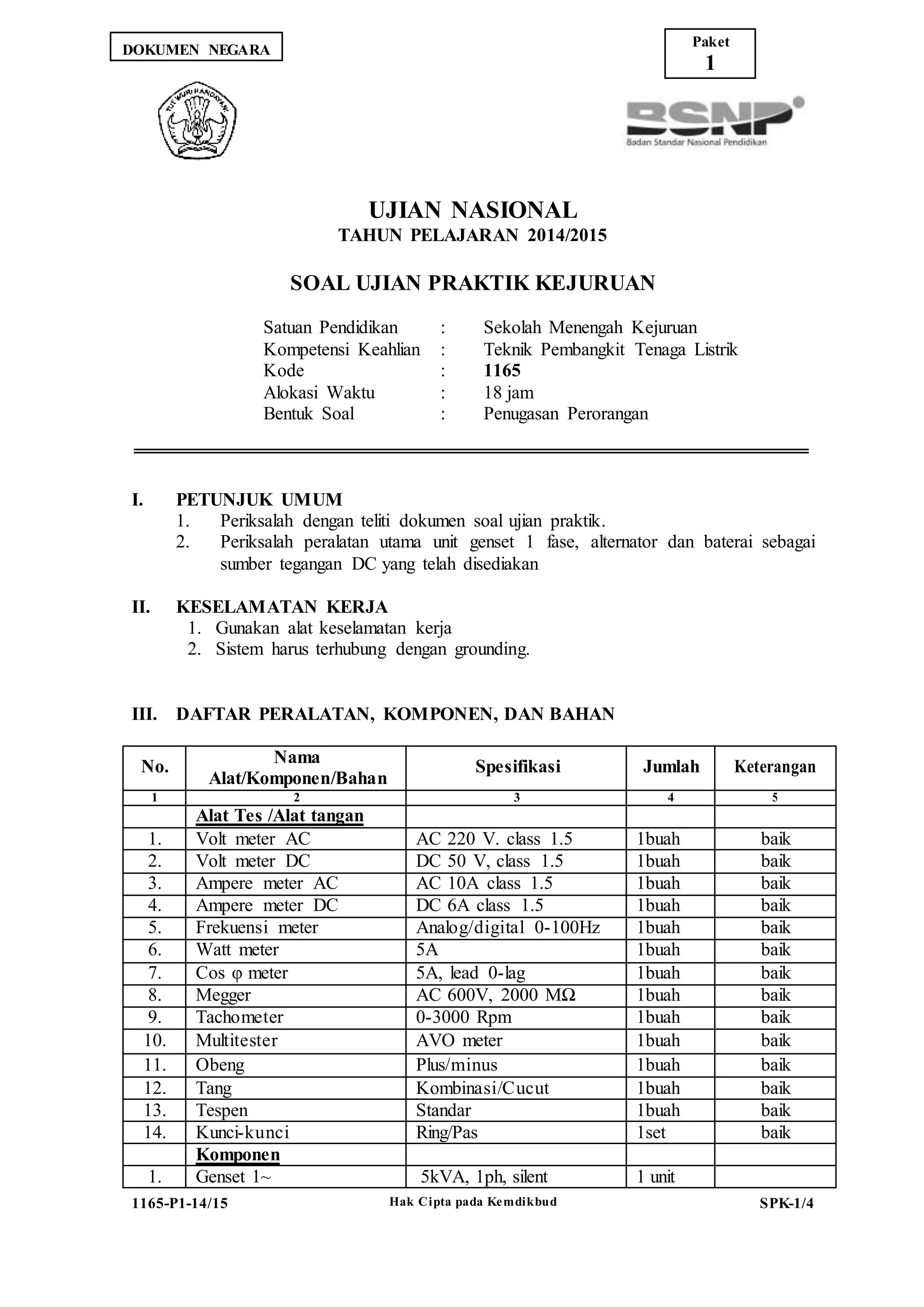 1165 p1-spk-teknik pembangkit tenaga listrik (2) | PDF