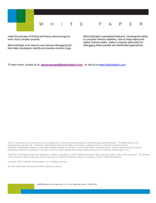 TotalView - Memory debugging in parallel and distributed applications | PDF