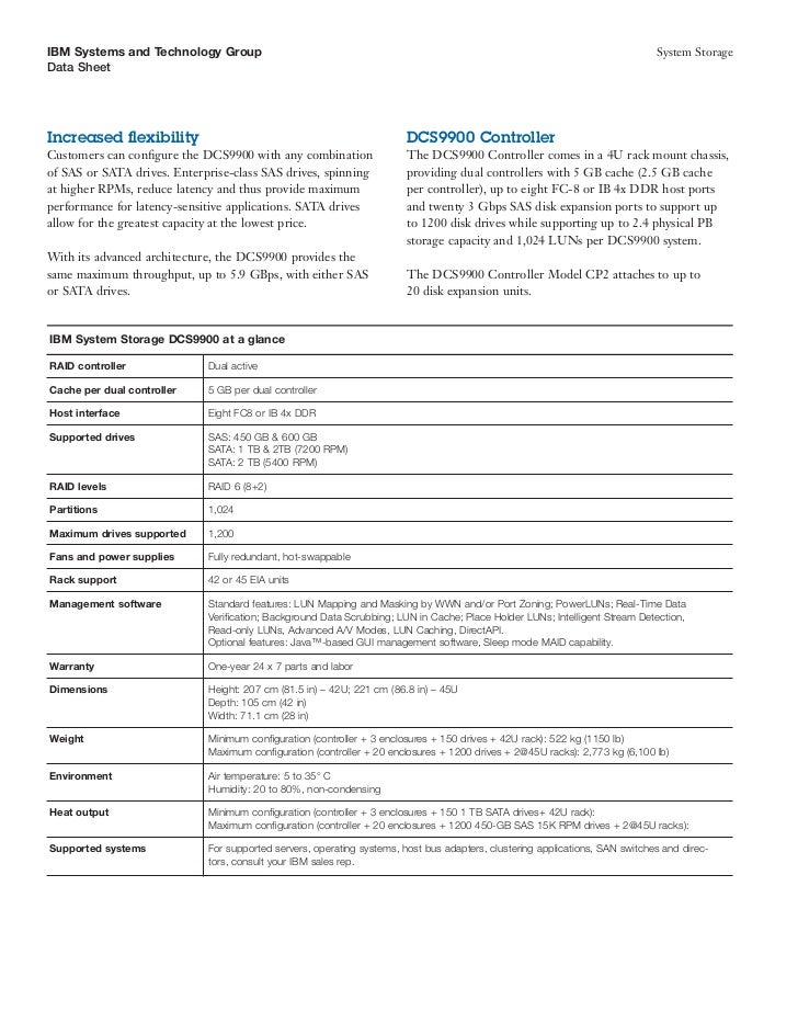 IBM System Storage DCS9900 Data Sheet