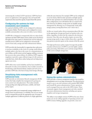 GPFS Solution Brief | PDF | Computer Networking | Computing