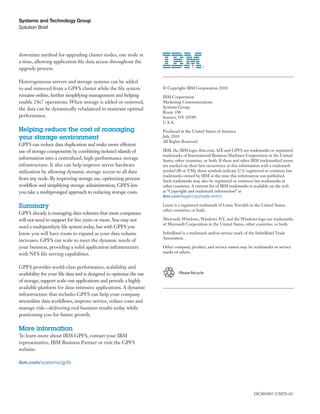 GPFS Solution Brief | PDF | Computer Networking | Computing