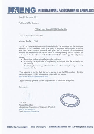 Zeyar Than Win - Certificates | PDF