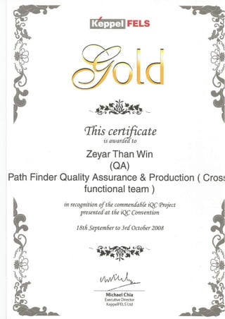 Zeyar Than Win - Certificates | PDF