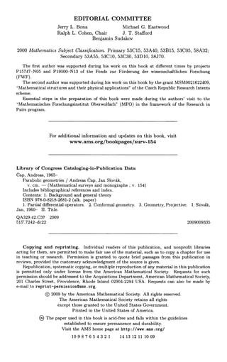 Parabolic Geometries I Background And General Theory Andreas Ap | PDF