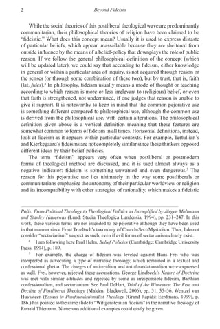 Beyond Fideism Negotiable Religious Identities Ollipekka Vainio | PDF