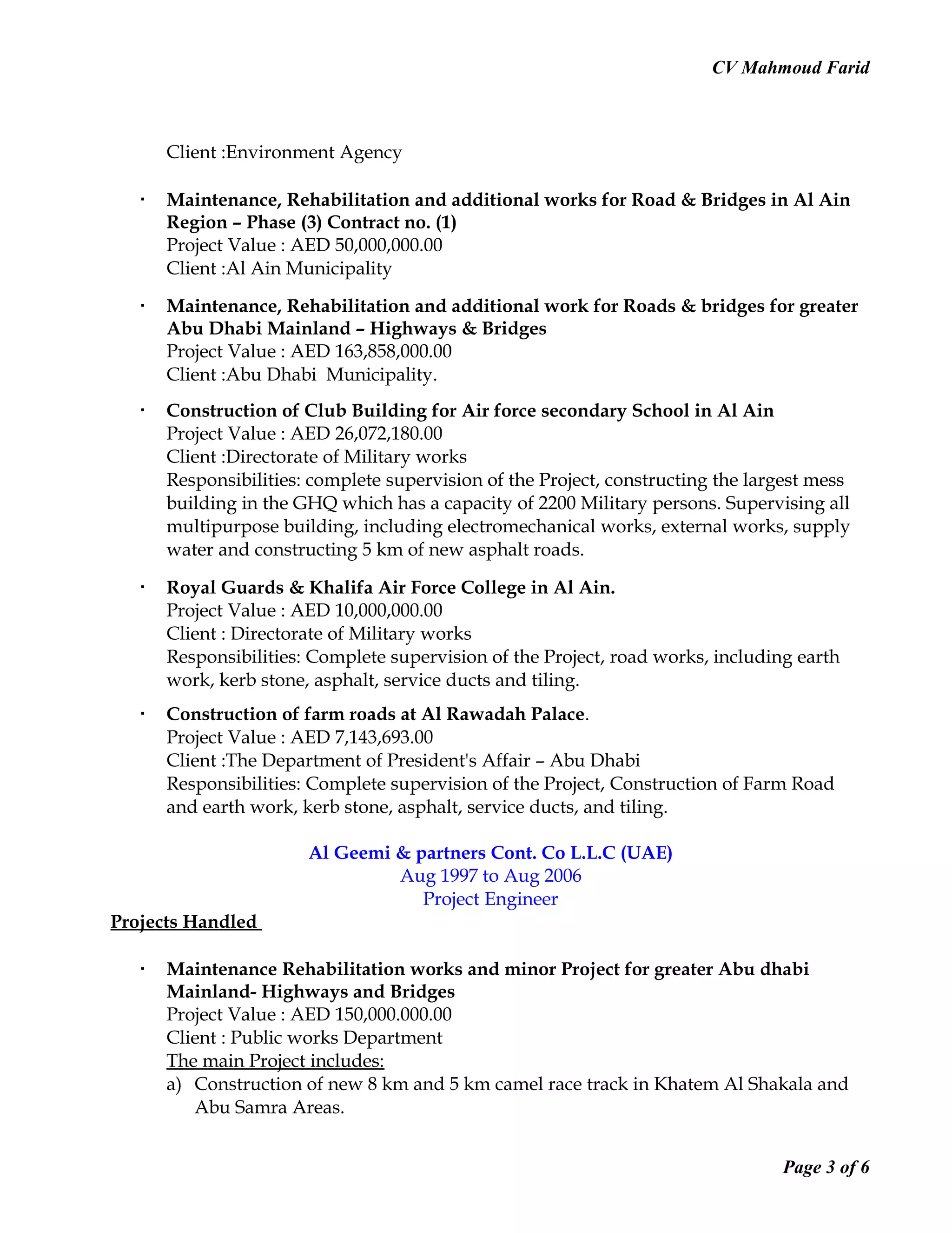 CV Mahmoud Farid PM | PDF