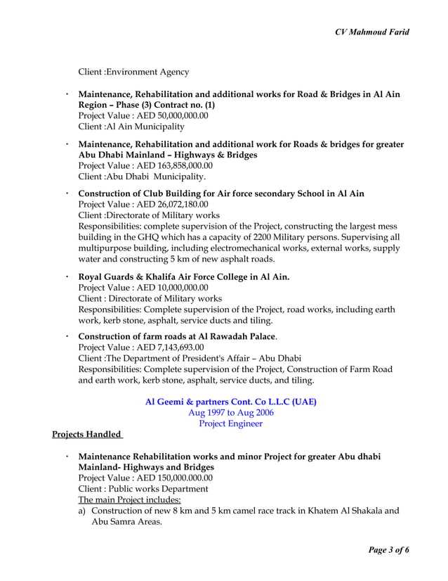 CV Mahmoud Farid PM | PDF