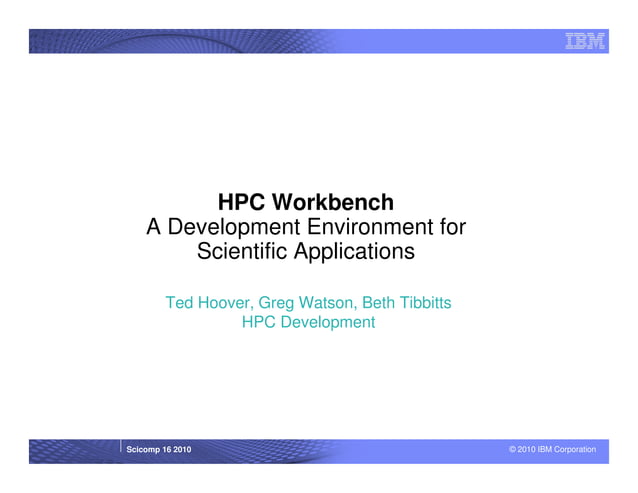 HPC Workbench Presentation | PPT