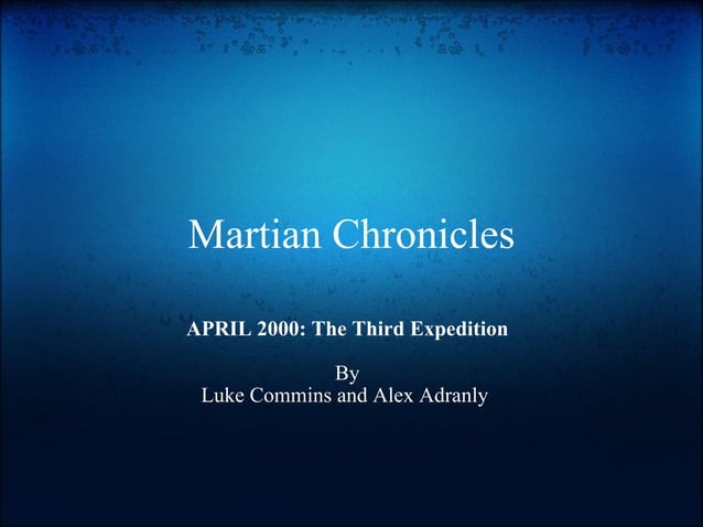Martian Chronicles | PPT | Science Fiction | Genres