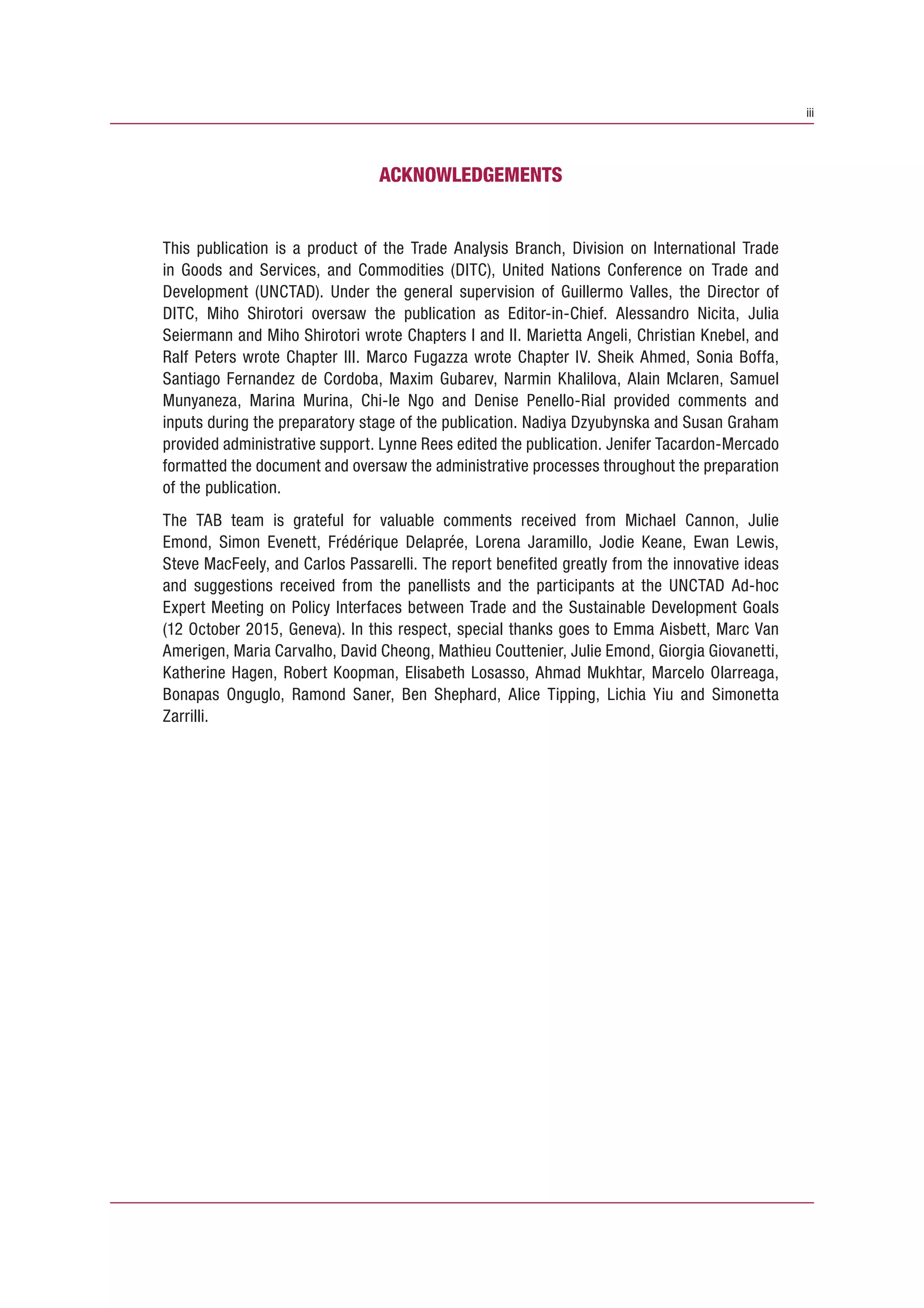TRADING INTO SUSTAINABLE DEVELOPMENT: TRADE, MARKET ACCESS AND THE ...