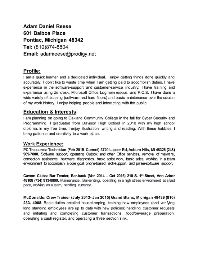 Adam-Daniel-Reese-Resume | DOCX | Careers