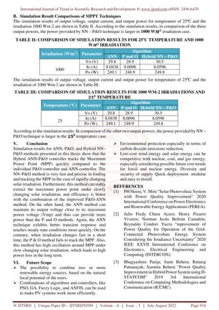Analysis and Implement of Hybrid ANN PandO Based MPPT Controller to Enhance Efficiency of ...