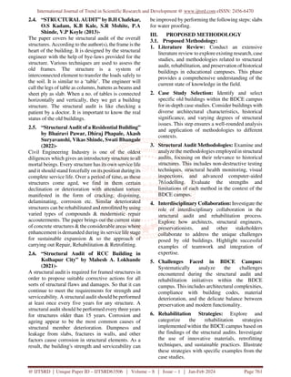 A Review Article on “Structural Audit and Rehabilitation of Old ...