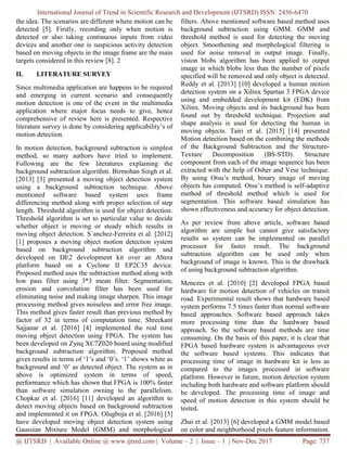 A Review on Motion Detection Techniques | PDF