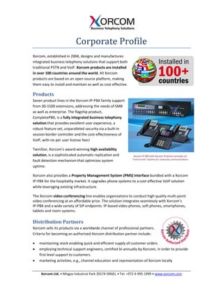 xorcom-company-profile-compressed | PDF